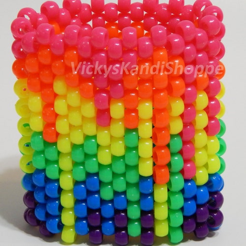 Rainbow Arrows Kandi Cuff - Etsy