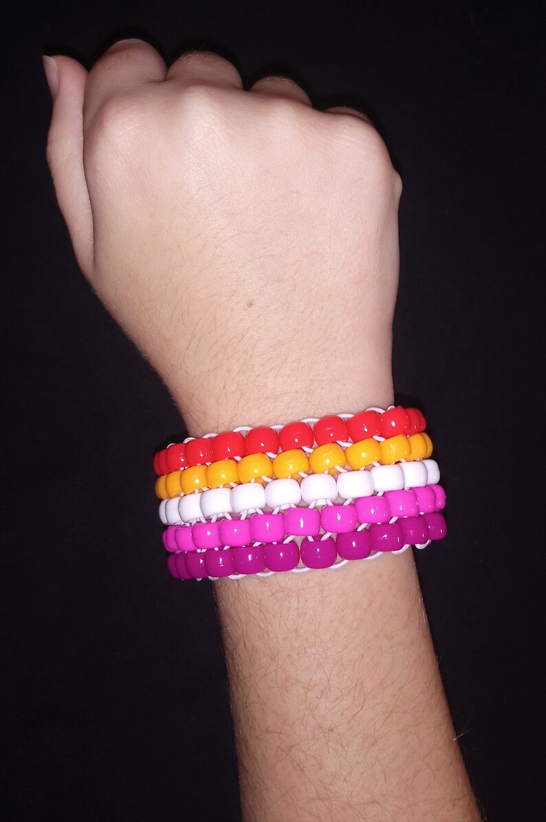 Lesbian Pride Kandi Cuff | Etsy