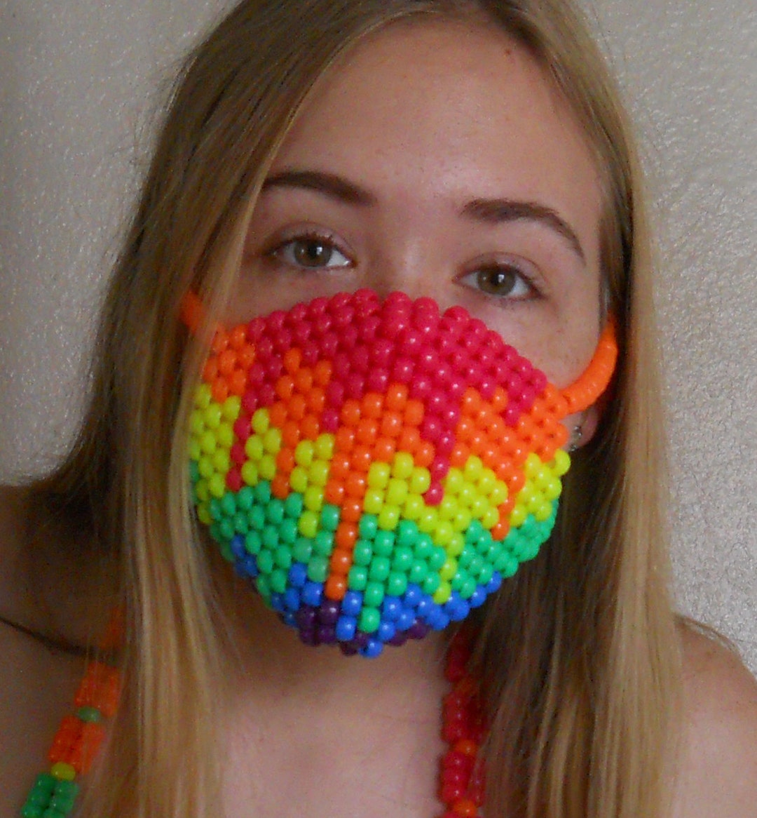 Melting Rainbow Kandi Mask - Etsy
