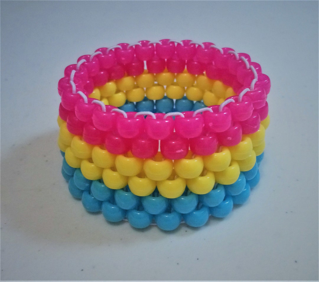 Pan Pride Kandi Cuff Beaded Bracelet - Etsy