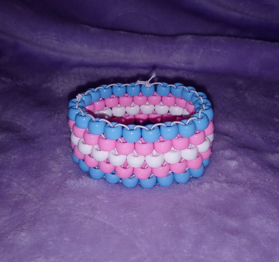 Trans Pride Flag Kandi Cuff - Etsy