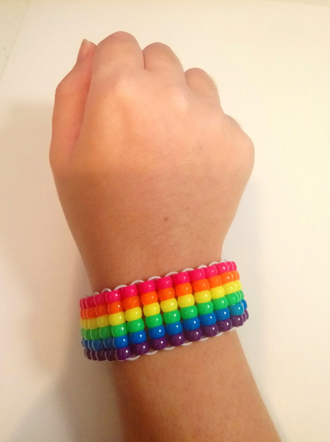 Rainbow Mini Kandi Ladder Cuff | Etsy