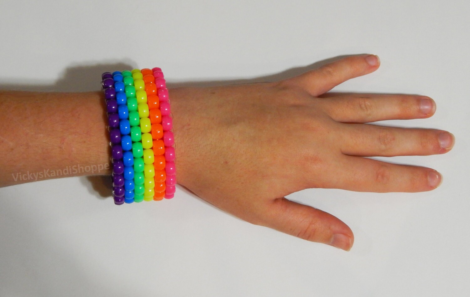Rainbow Stripe Kandi Cuff | Etsy