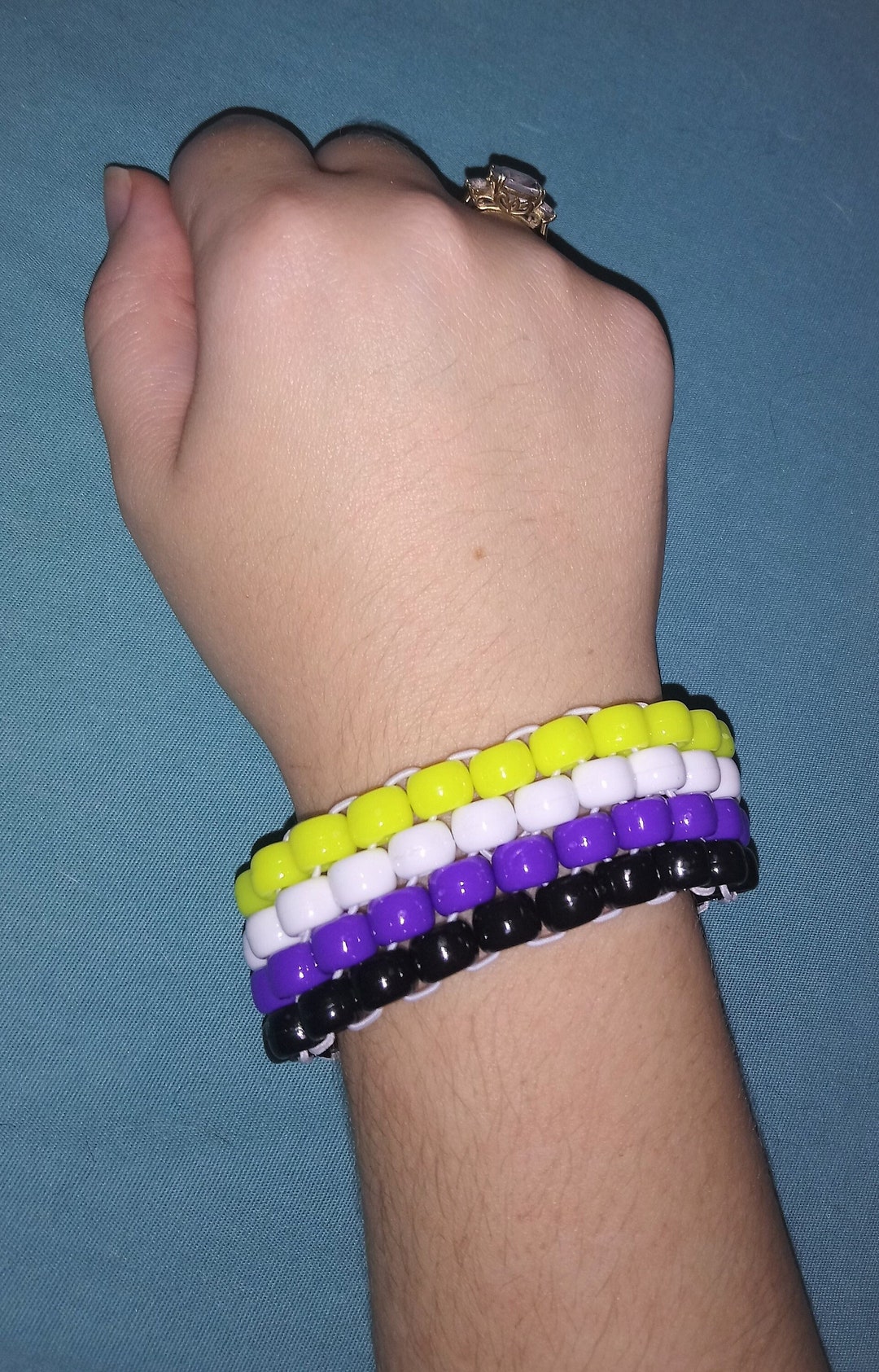 Nonbinary Pride Kandi Cuff - Etsy