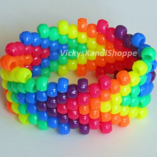 Rainbow Arrows Kandi Cuff - Etsy