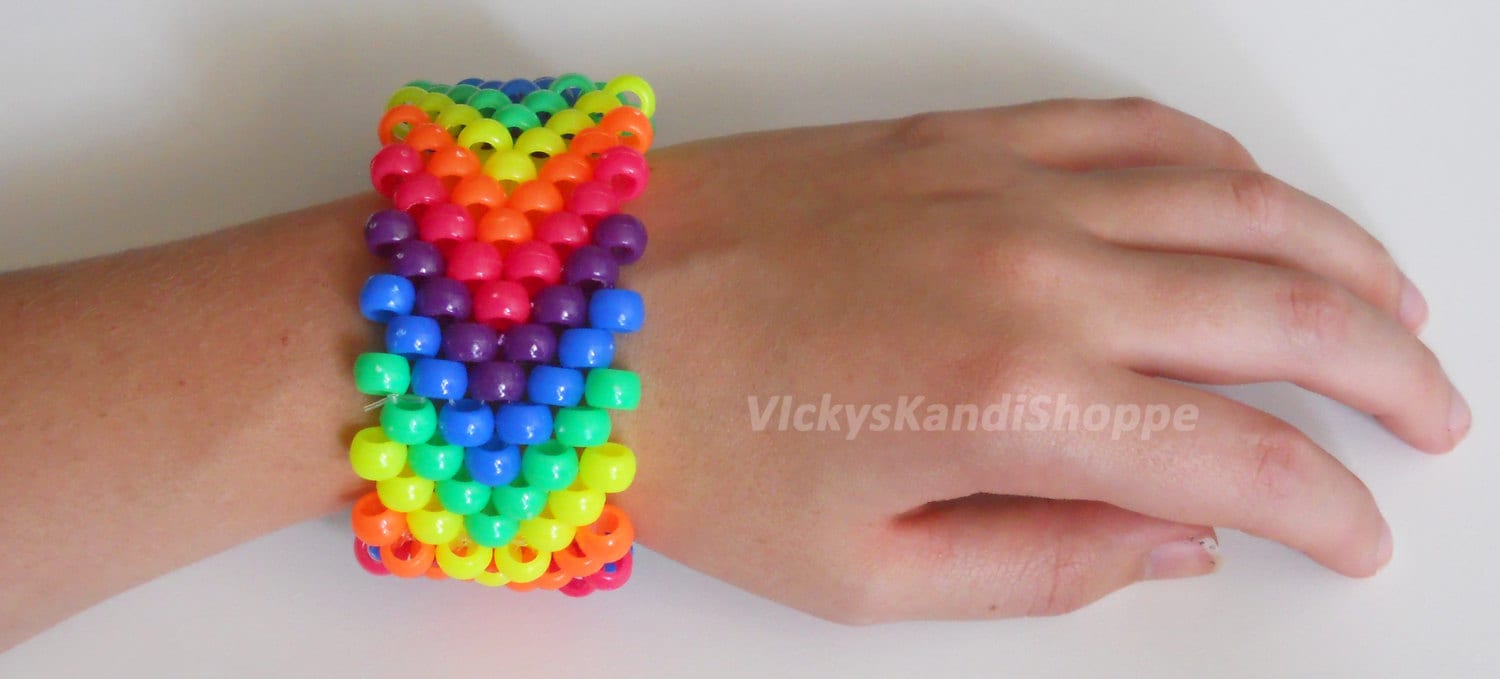 Rainbow Arrows Kandi Cuff - Etsy