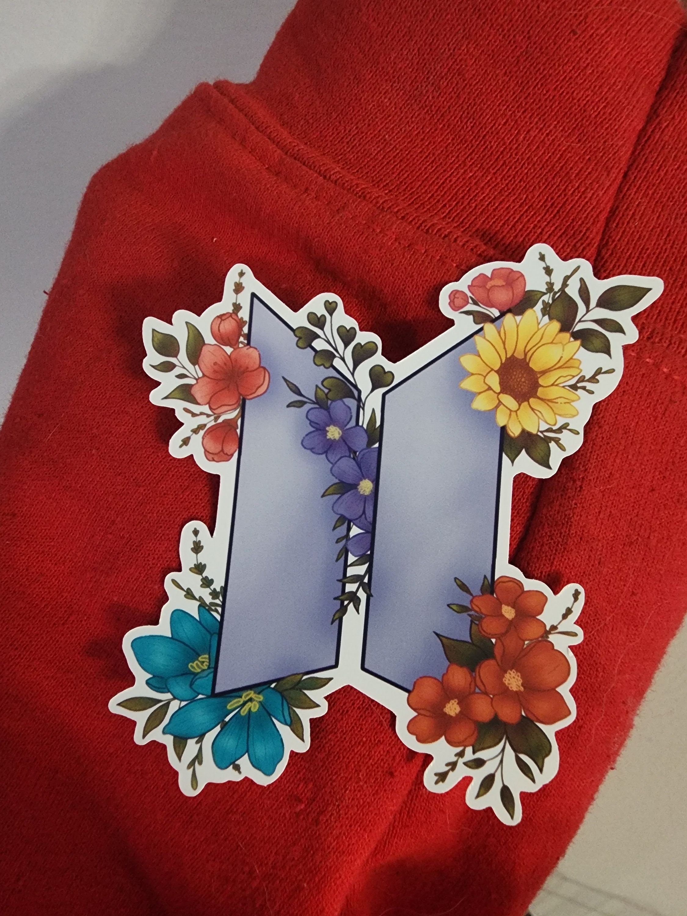 BTS Floral Vinyl Sticker - Etsy