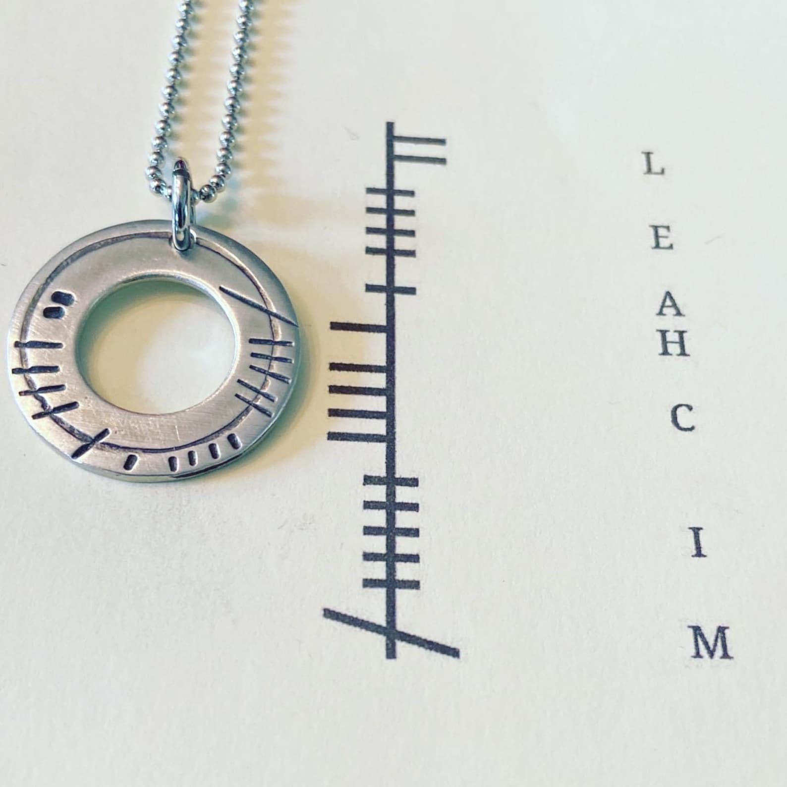 Name Necklace in Irish Script Celtic Tree Alphabet Ogham Irish | Etsy