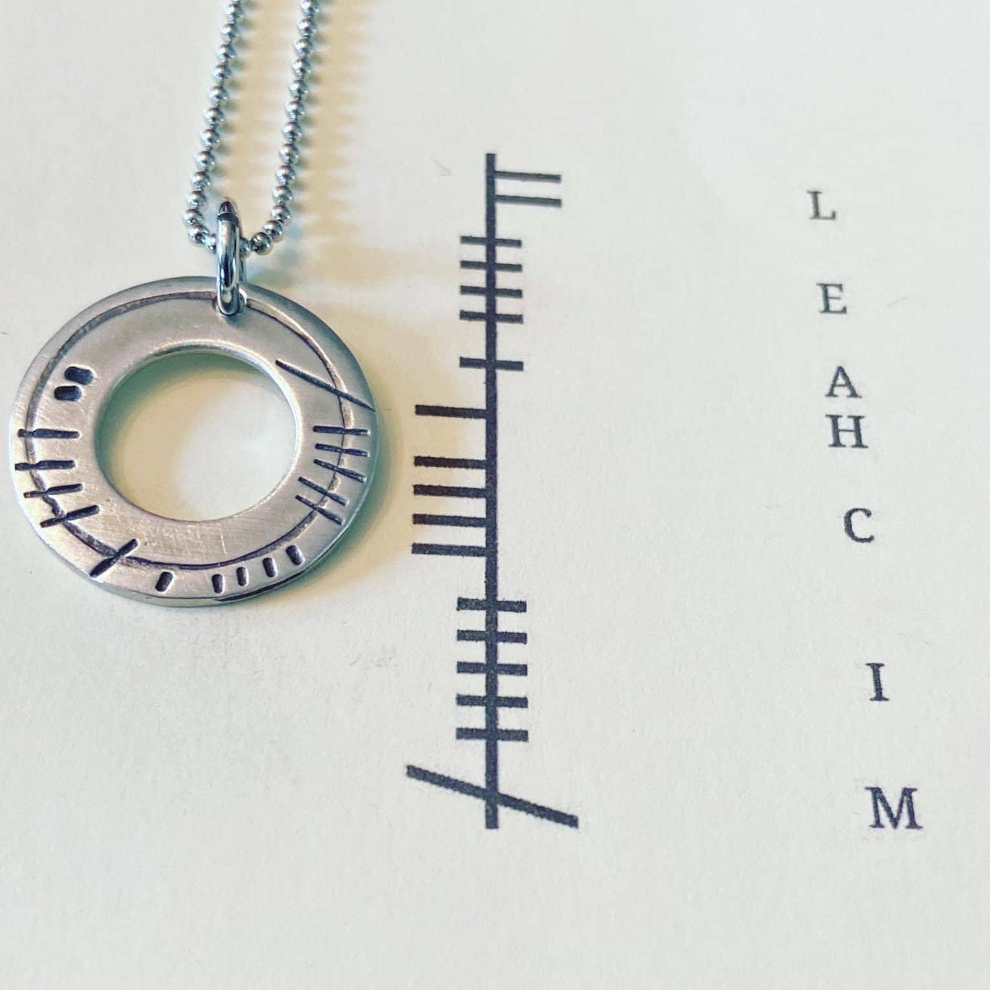 Name Necklace in Irish Script Celtic Tree Alphabet Ogham Irish | Etsy