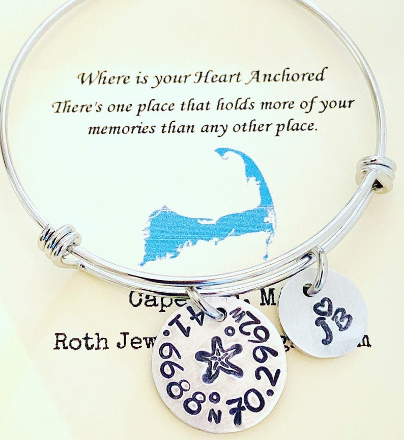 Cape Cod Lat Long Coordinates Bracelet Latitude Longitude - Etsy