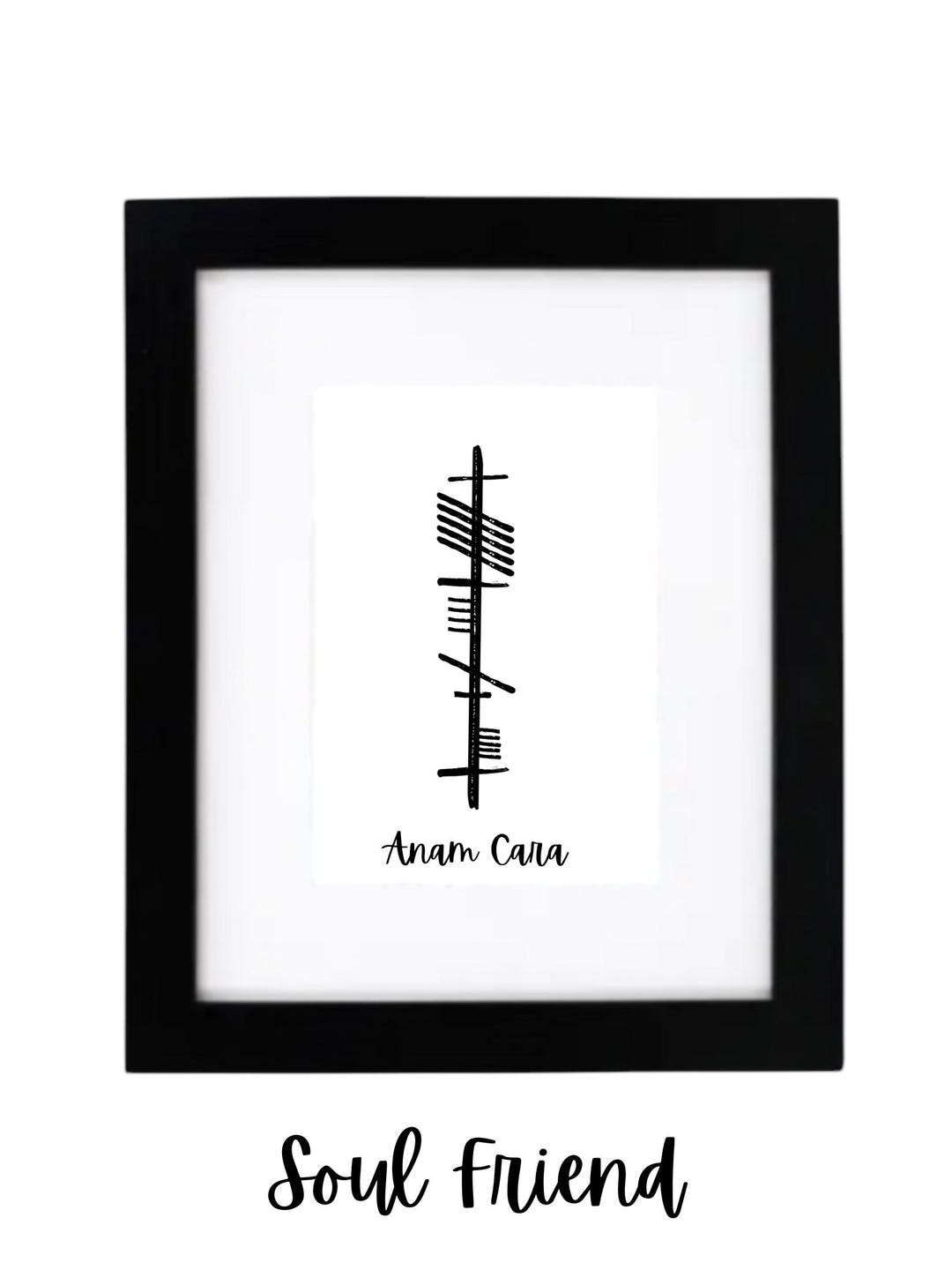 Anam Cara Ogham Art, Soul Friend Gift, Irish Gaelic Wall Decor - Etsy