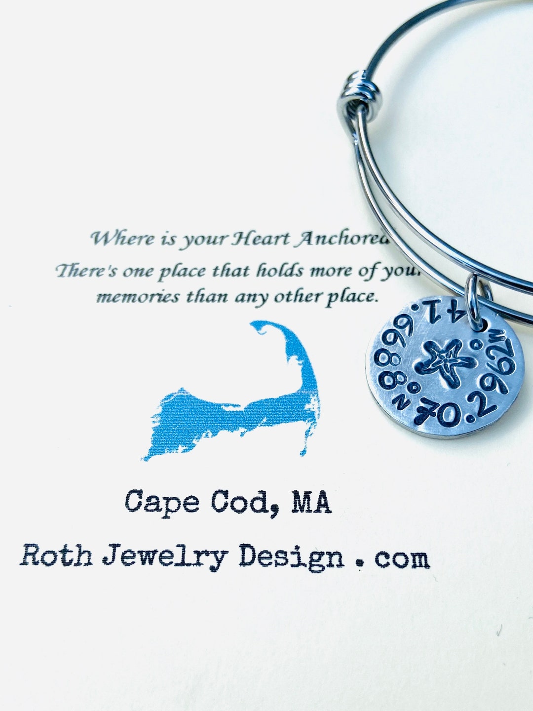 Cape Cod Lat Long Coordinates Bracelet Latitude Longitude Bracelet, GPS ...