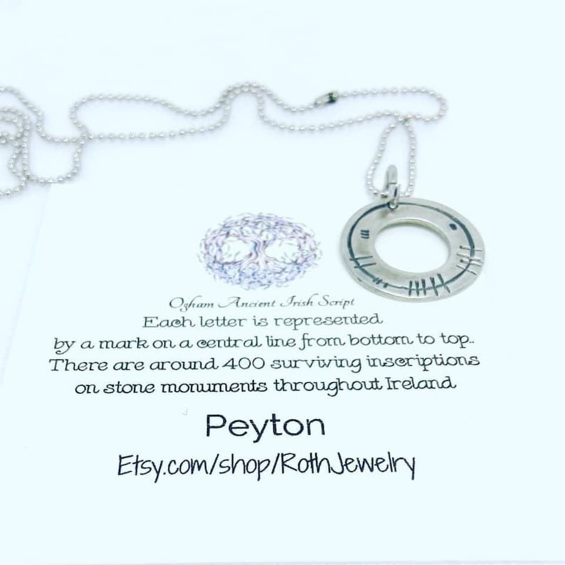 Name Necklace in Irish Script Celtic Tree Alphabet Ogham Irish - Etsy