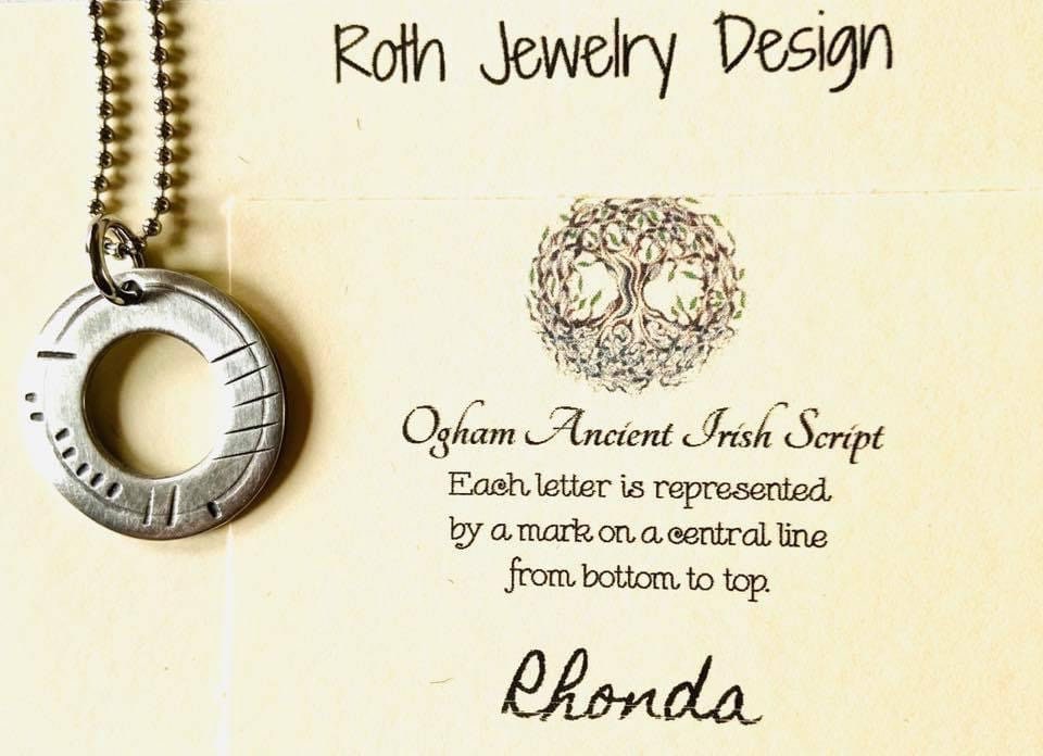 Name Necklace in Irish Script Celtic Tree Alphabet Ogham Irish | Etsy