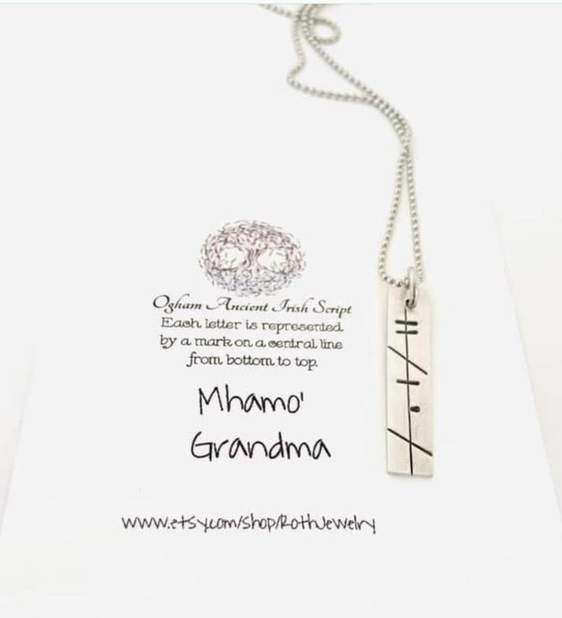 Ogham Irish Name Necklace — Personalized Celtic Pendant in Pewter ...