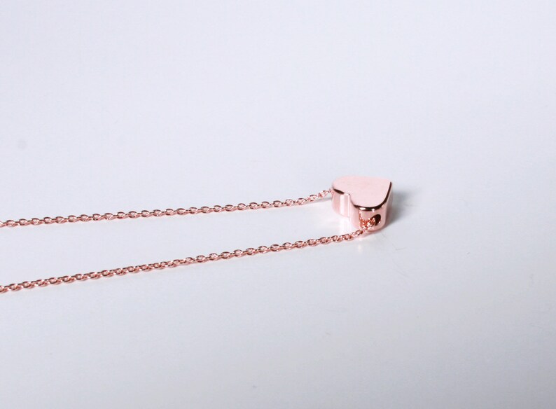 Rose Rose Gold Heart Necklace ROSE GOLE FILLED Chain Hand - Etsy
