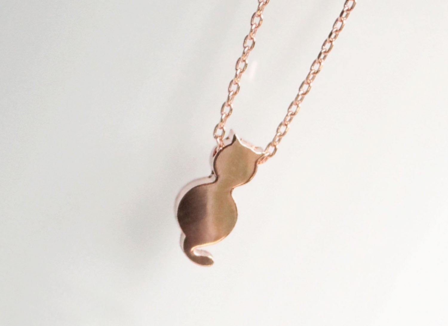 Tiny Cat Necklace, Personalization, Rose Gold, Gold or Silver Cat ...