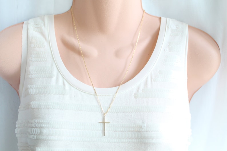 Simple Cross Pendant Necklace, Gold,silver or Rose Gold Cross, Wedding ...