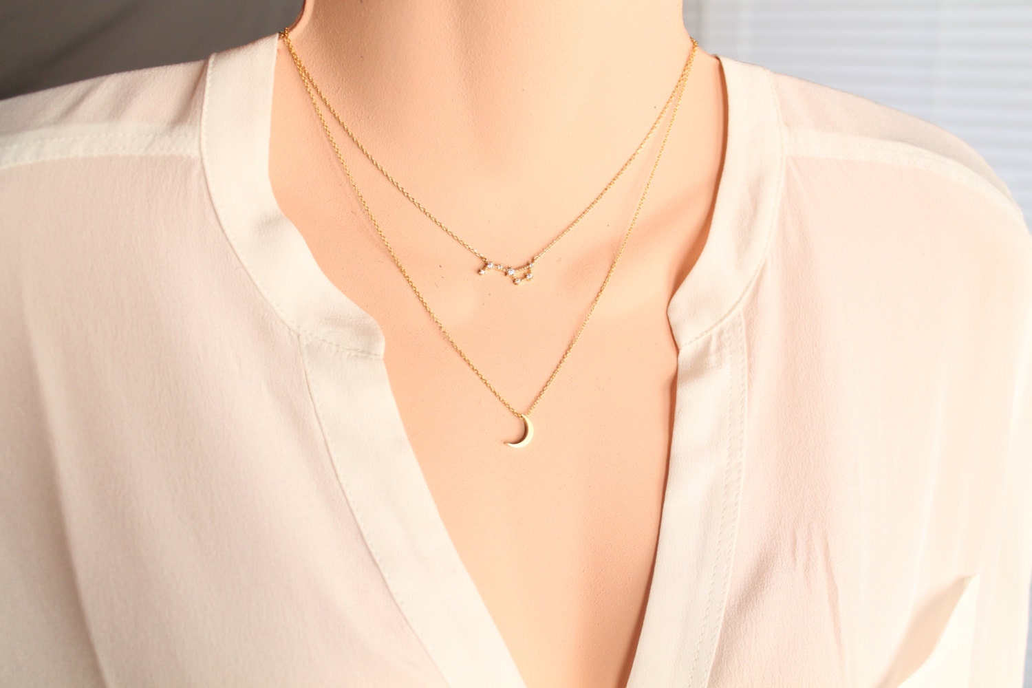 Big Dipper Necklace, Little Dipper Necklace, Star Necklace, Cubic ...