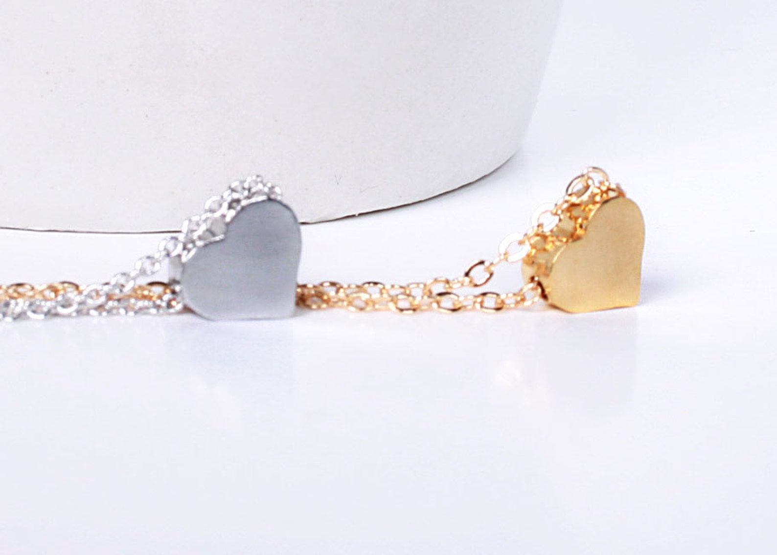 Rose Rose Gold Heart Necklace ROSE GOLE FILLED Chain Hand - Etsy