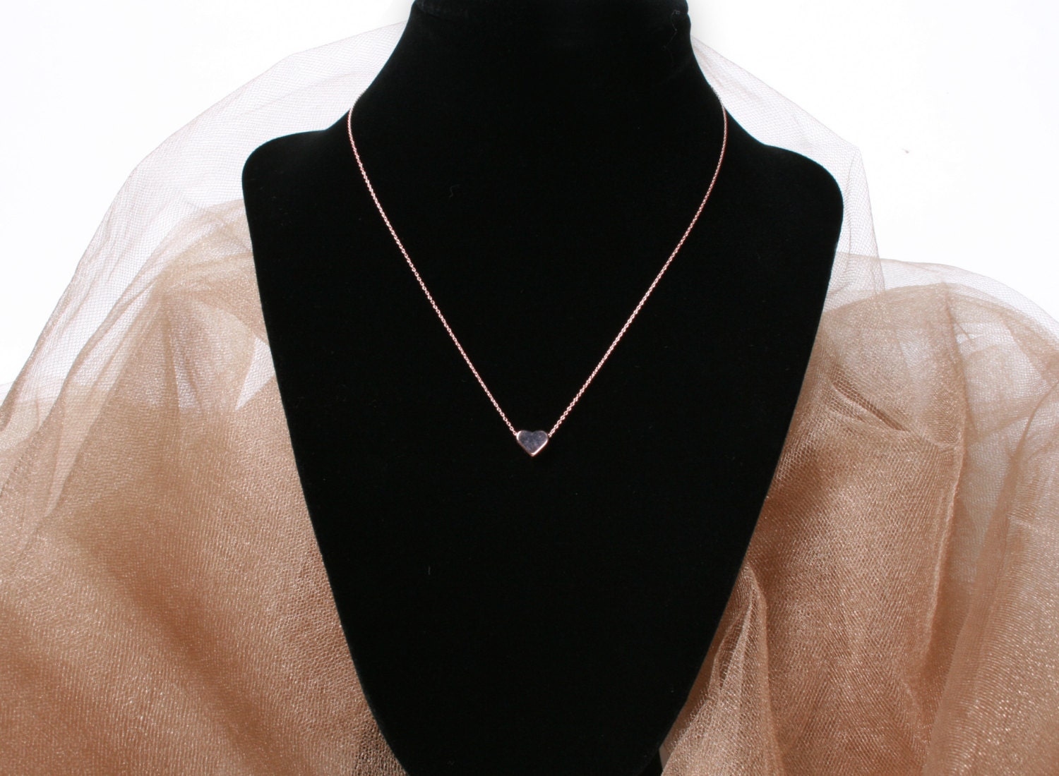 Rose Rose Gold Heart Necklace ROSE GOLE FILLED Chain Hand - Etsy