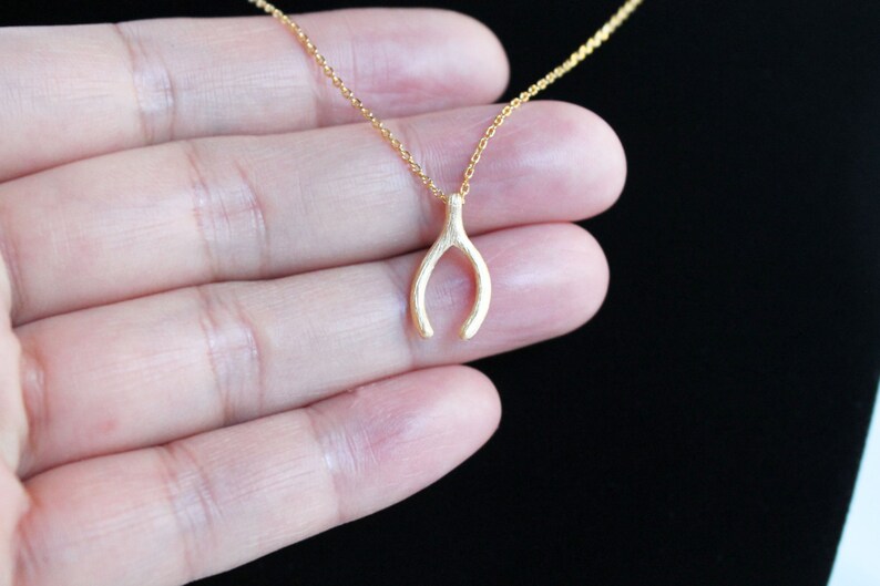 Wishbone Necklace 14k GOLD FILLED Chain or .925 STERLING | Etsy