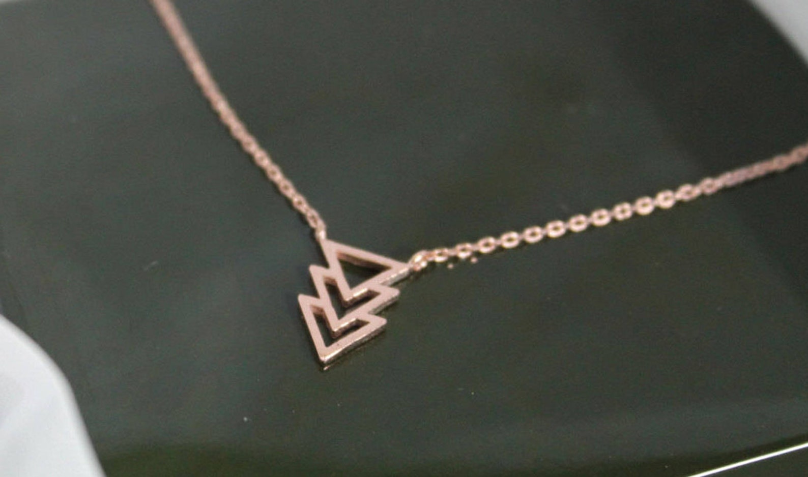 Tiny Chevron Necklace Triple Triangle Necklace Layering - Etsy
