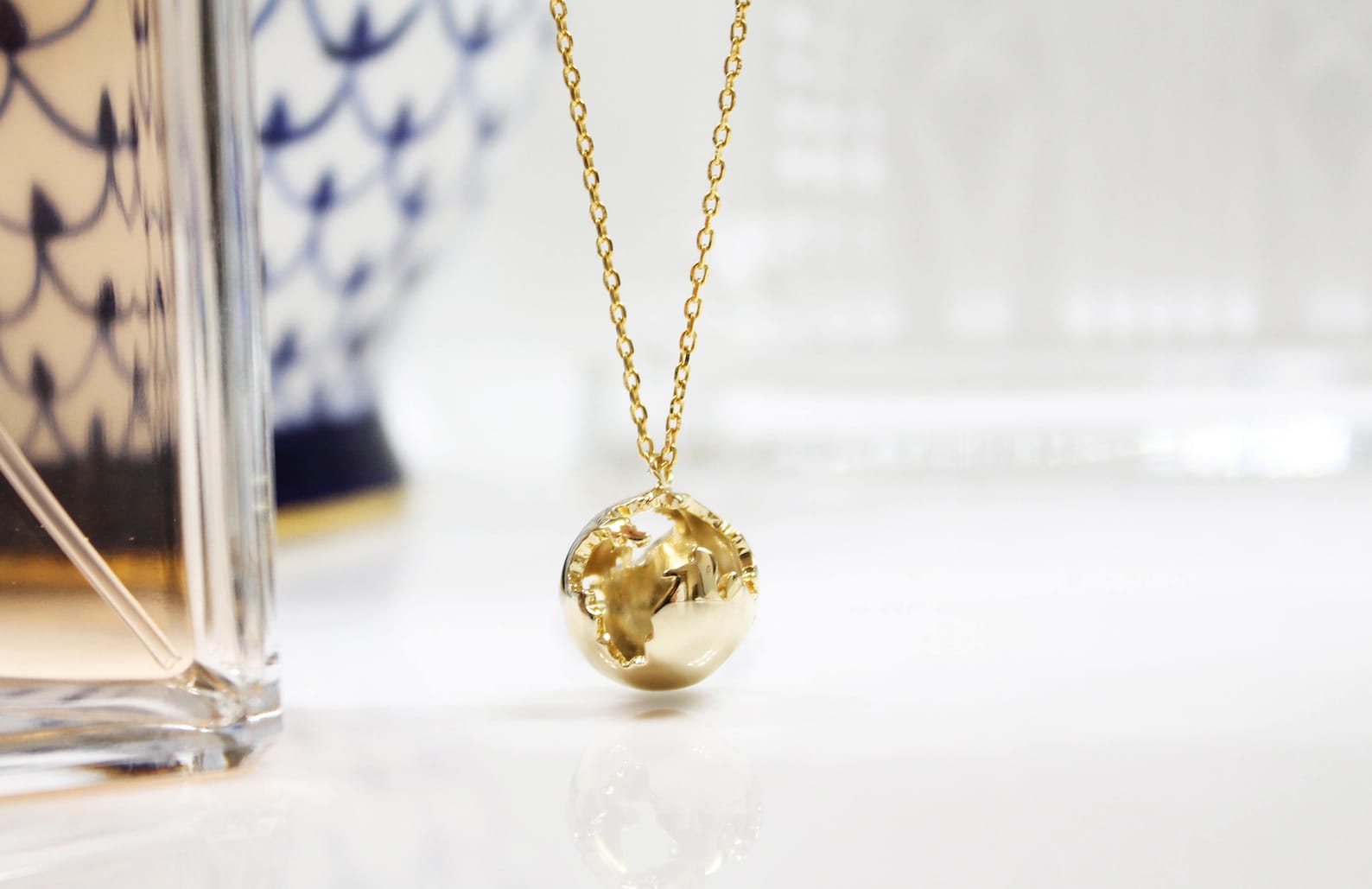 Earth Necklace Globe Necklace 3D Planet Earth Pendant | Etsy