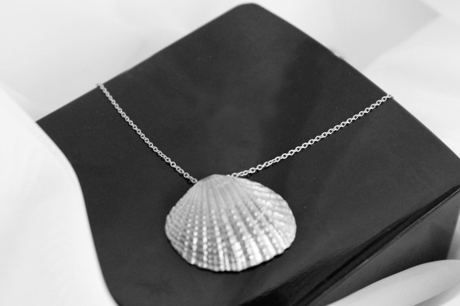 Shell Necklace Nautical Necklace Gold or Silver Clam Shell - Etsy