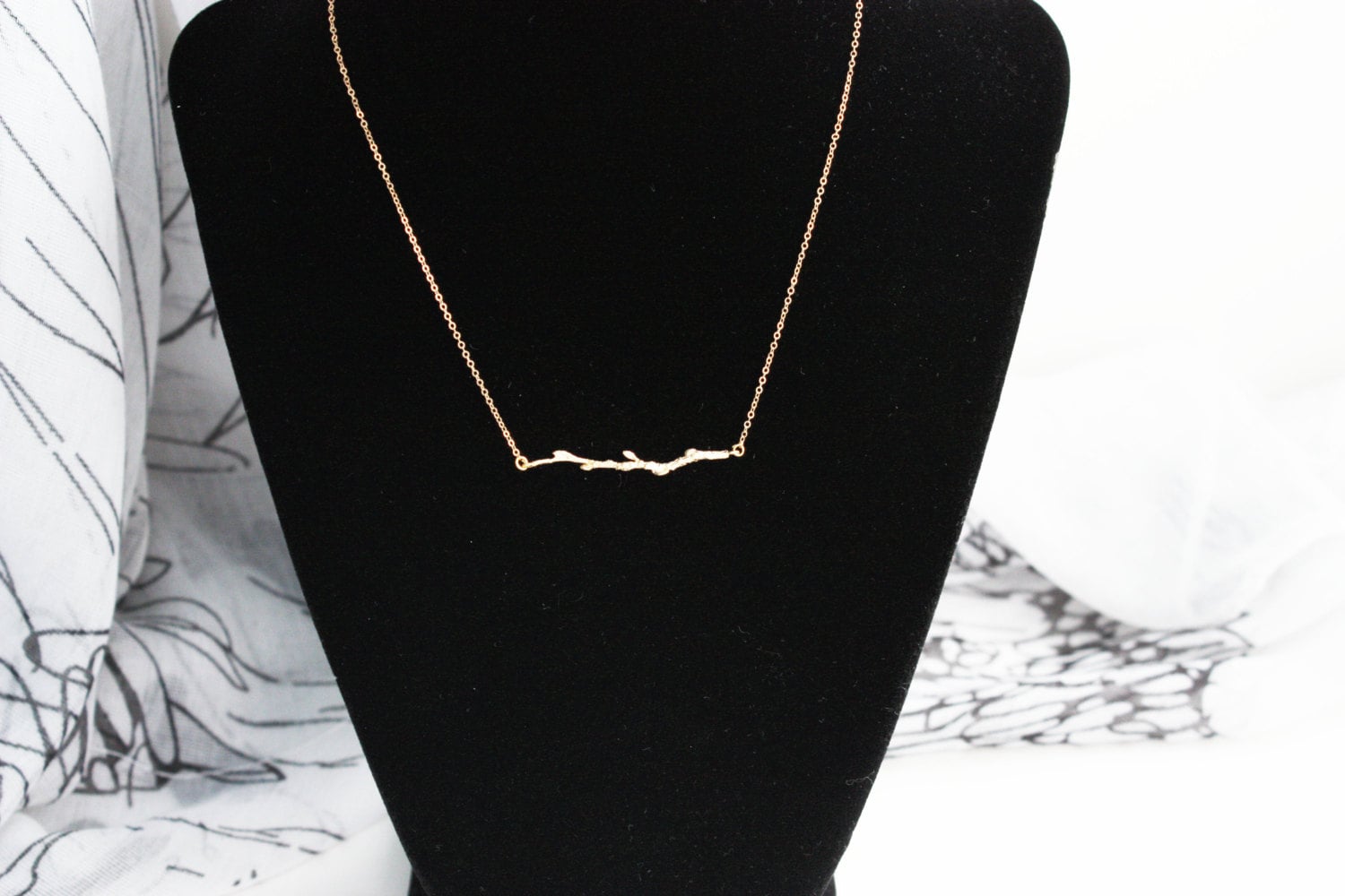 Tree Stick Necklace Sideways Bar Wood Stick Tree Branch | Etsy