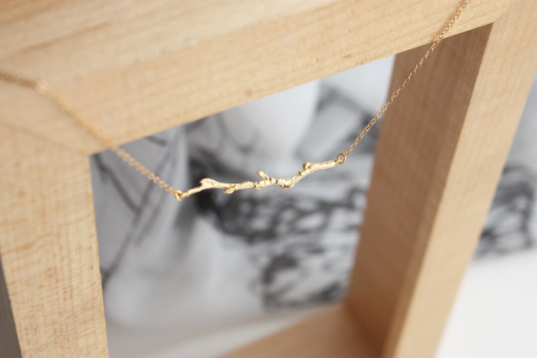 Tree Stick Necklace, Sideways Bar, Wood Stick, Tree Branch Necklace ...