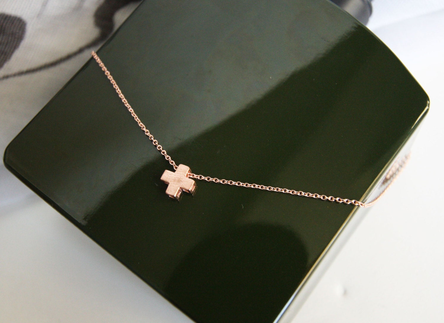 Tiny Cross Necklace 14K Gold Filled Chain/sterling Silver - Etsy