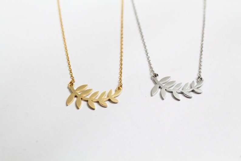 Leaf Necklace, Sideways Leaf Necklace, Tree Stem Necklace, Choker ...