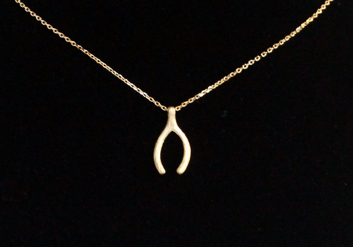 Wishbone Necklace 14k GOLD FILLED Chain or .925 STERLING | Etsy