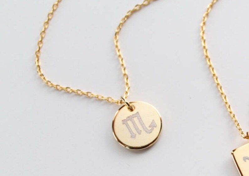 Zodiac Sign Necklace Gold Silver or Rose Gold Necklace - Etsy