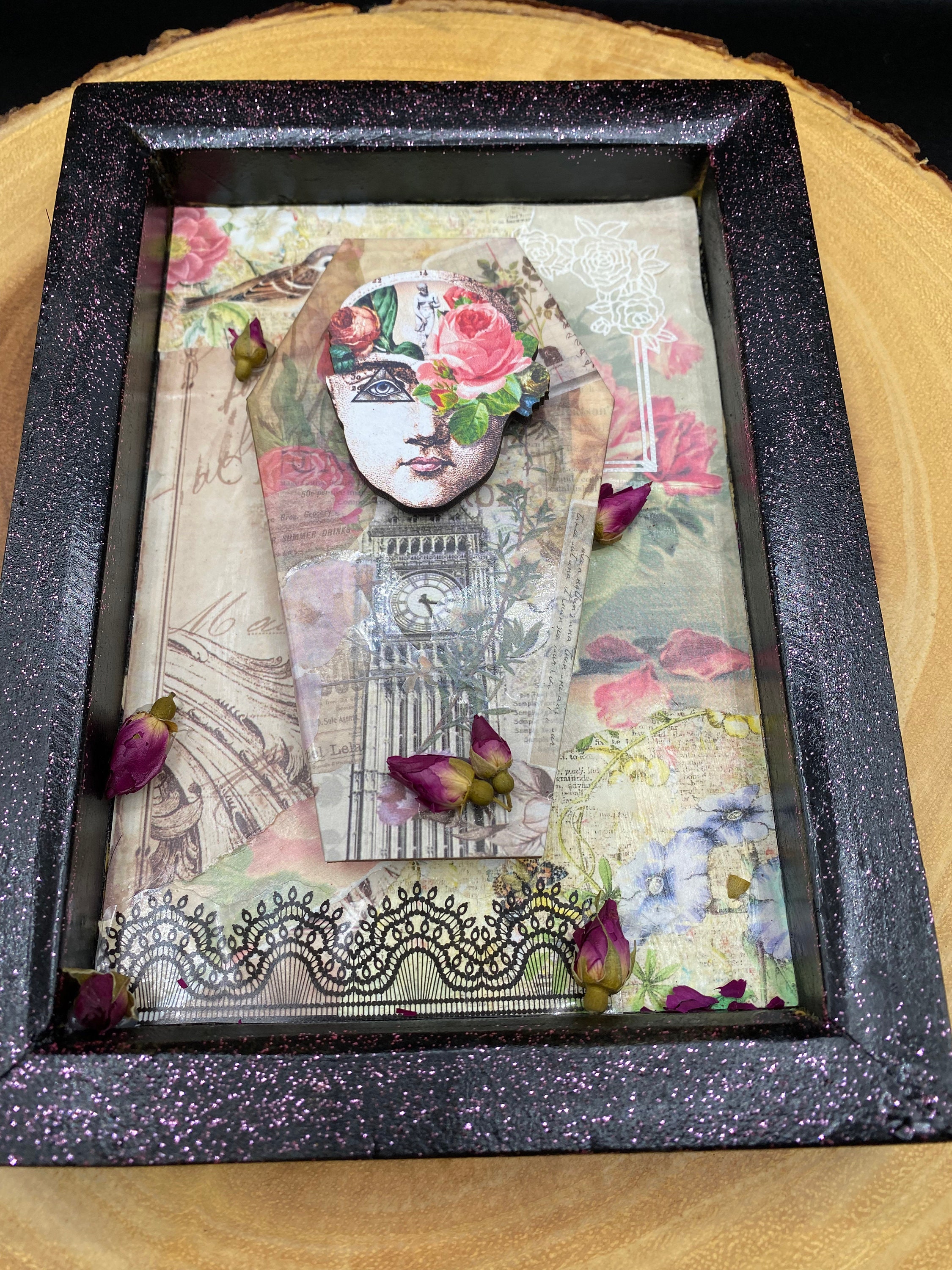 Bed of Roses Mixed Media Shadow Box Art by I Hug Trees Not People - Etsy