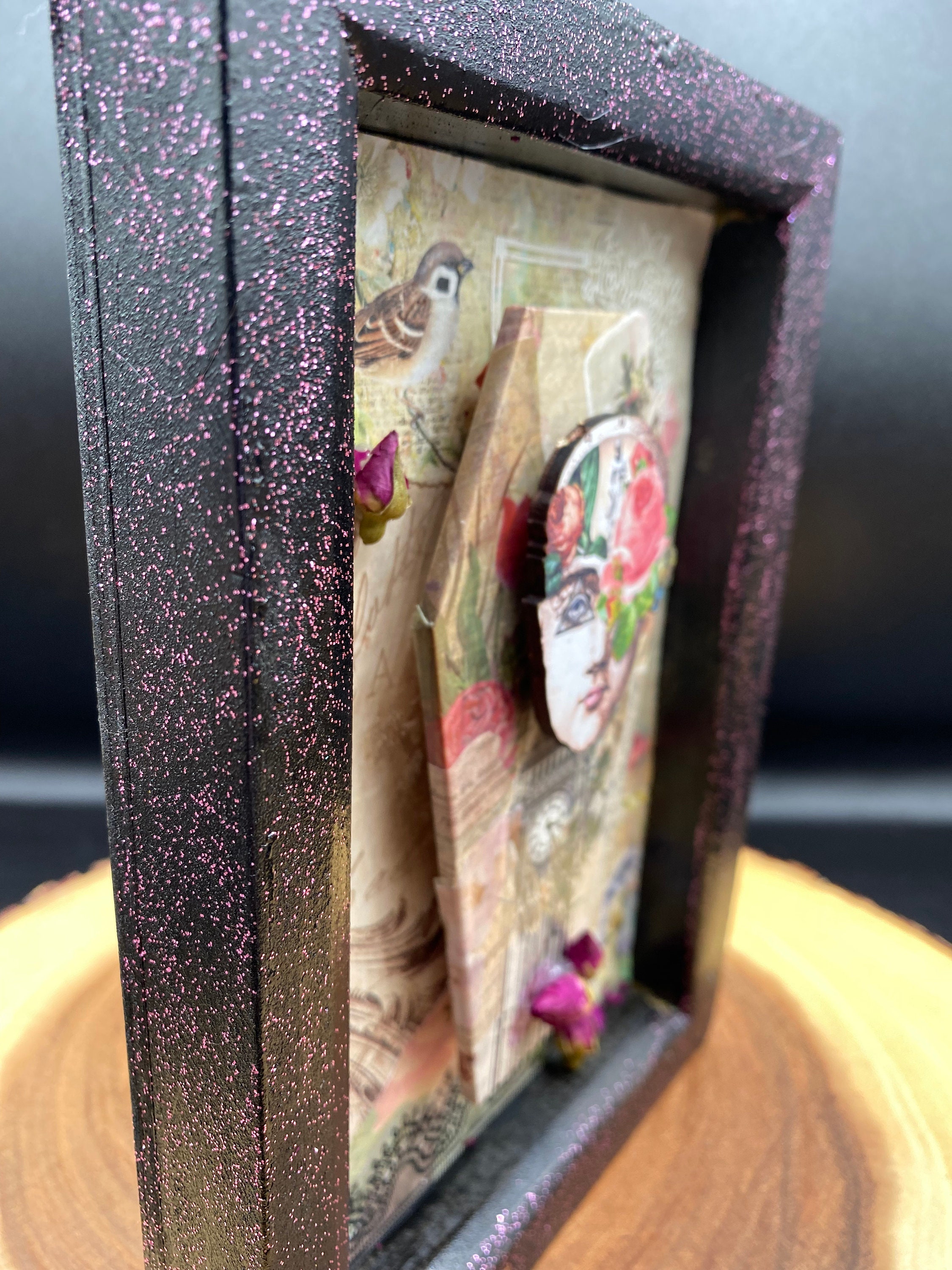 Bed of Roses Mixed Media Shadow Box Art by I Hug Trees Not People - Etsy