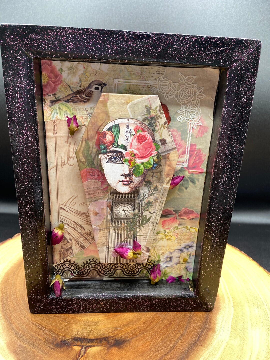 Bed of Roses Mixed Media Shadow Box Art by I Hug Trees Not People - Etsy