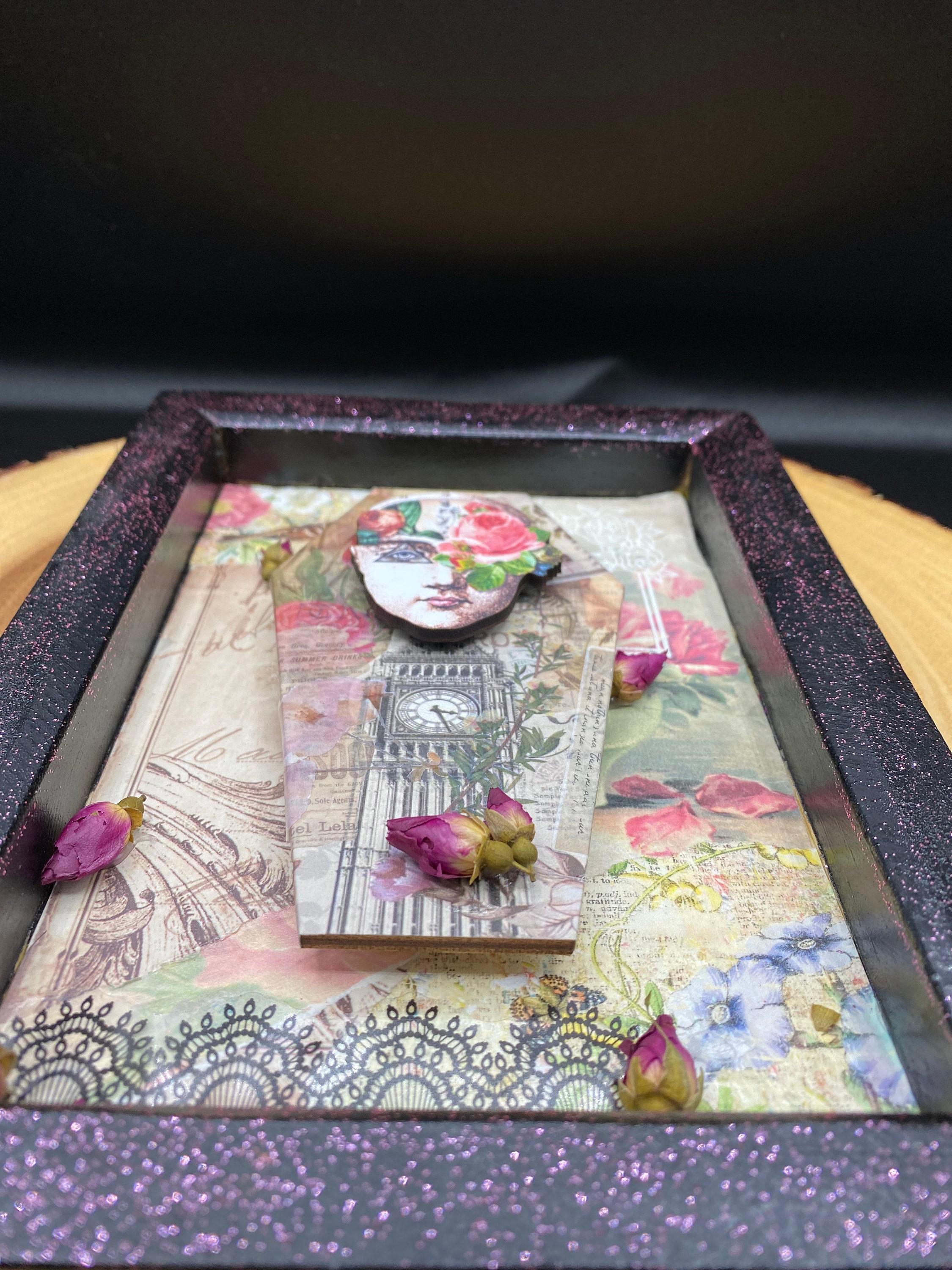 Bed of Roses Mixed Media Shadow Box Art by I Hug Trees Not People - Etsy