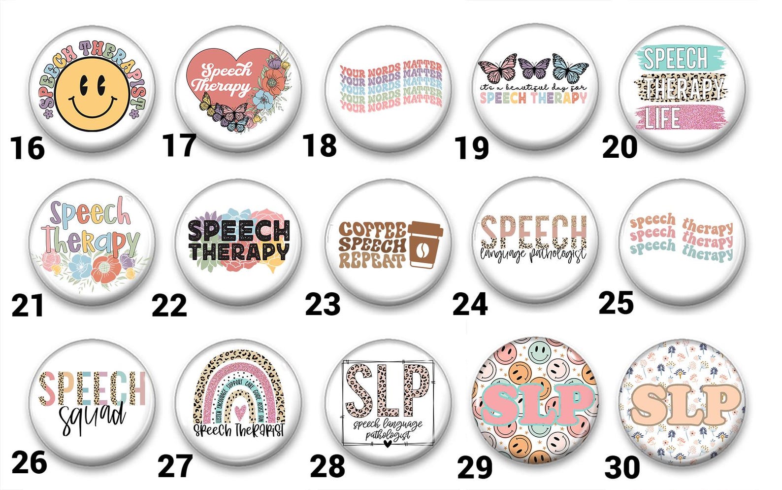 Speech Therapist Pins or Magnets/additional Designs Available - Etsy