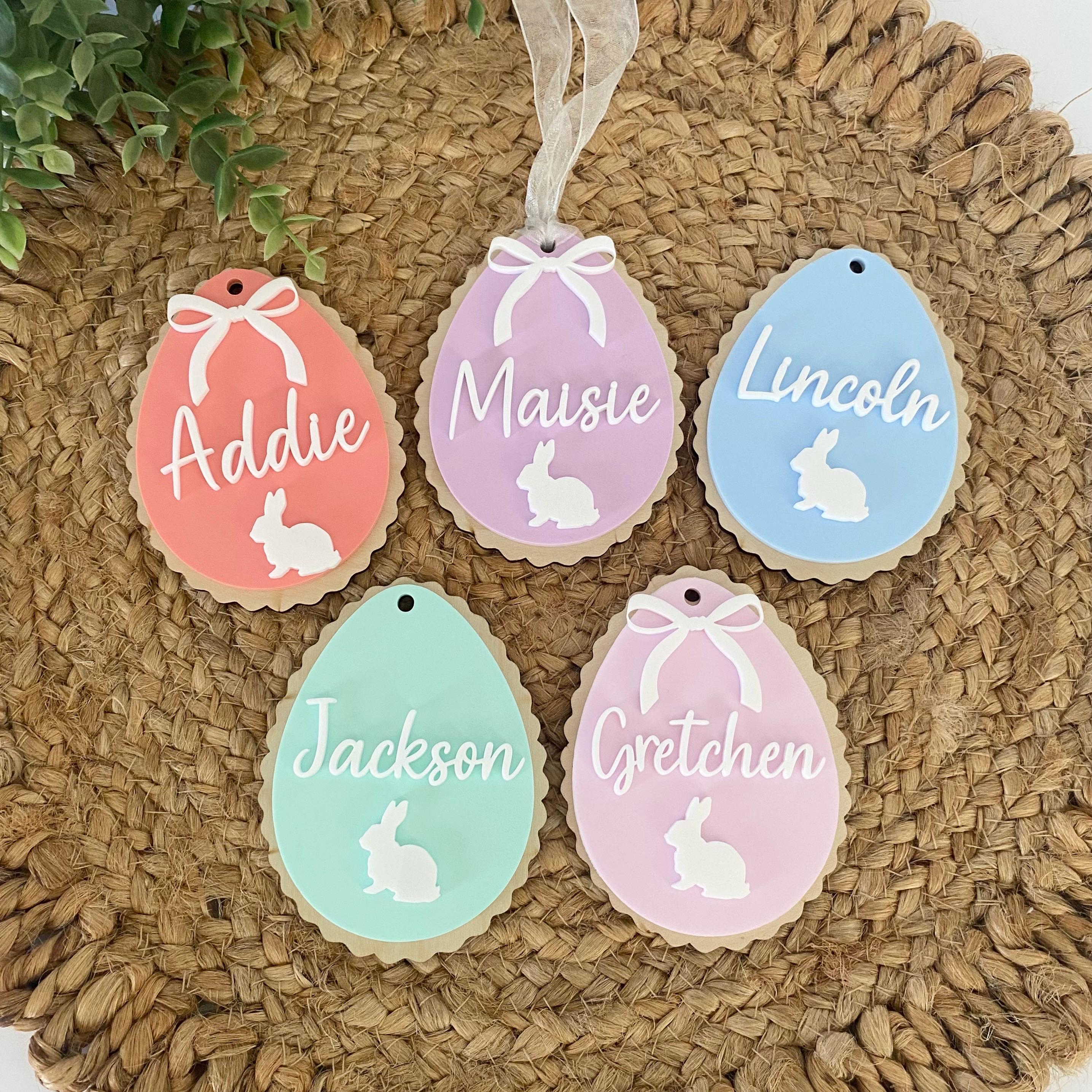 Easter Basket Name Tag Custom/personalized Egg Shaped - Etsy