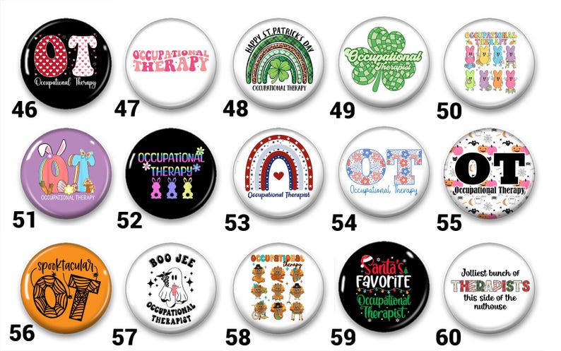 Occupational Therapy Button Pin or Magnet: OT Gift, 60 Designs - Etsy