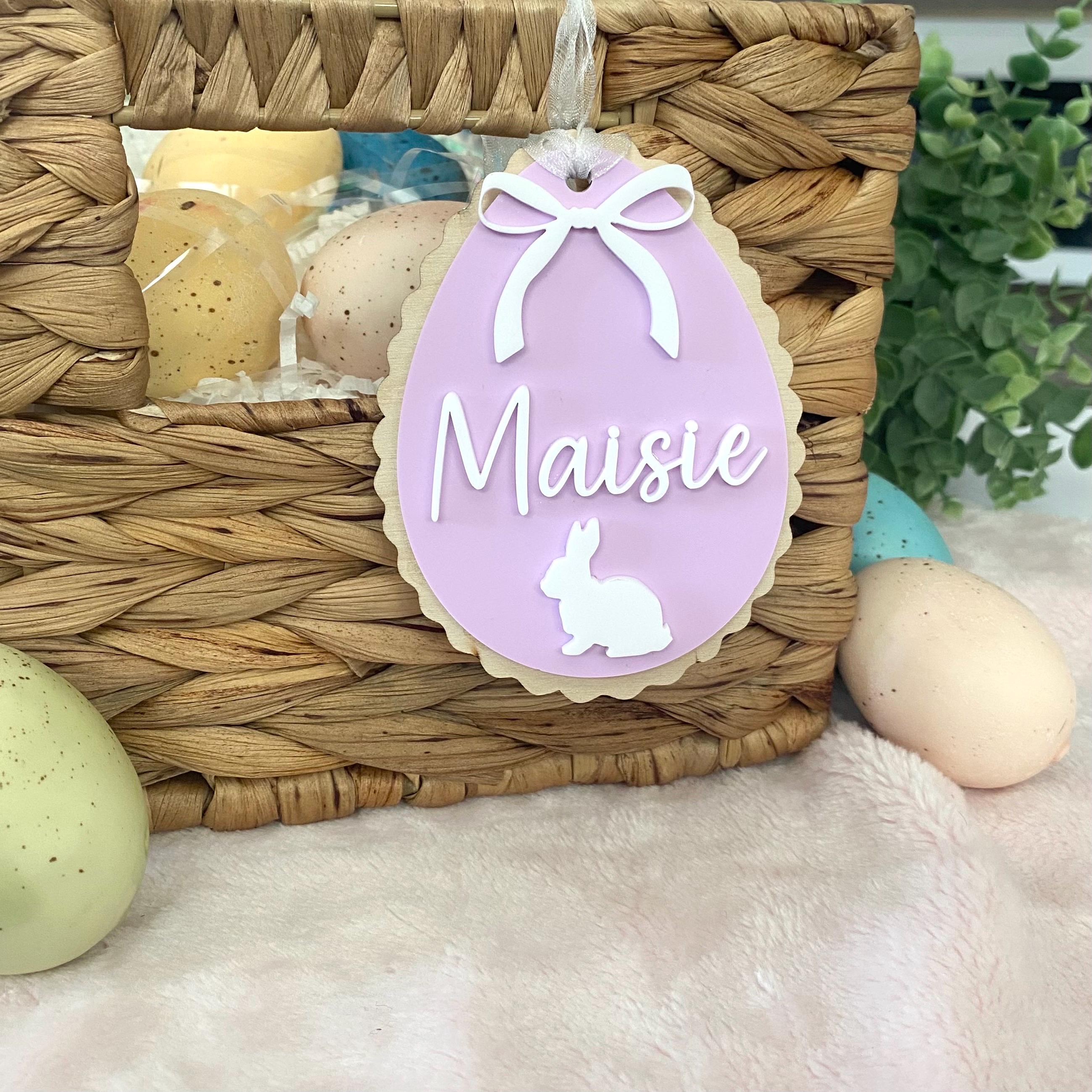 Easter Basket Name Tag Custom/personalized Egg Shaped - Etsy