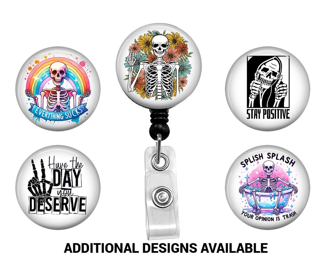 Funny Skeleton Badge Reel: Interchangeable Radiology Tech Gift - Etsy