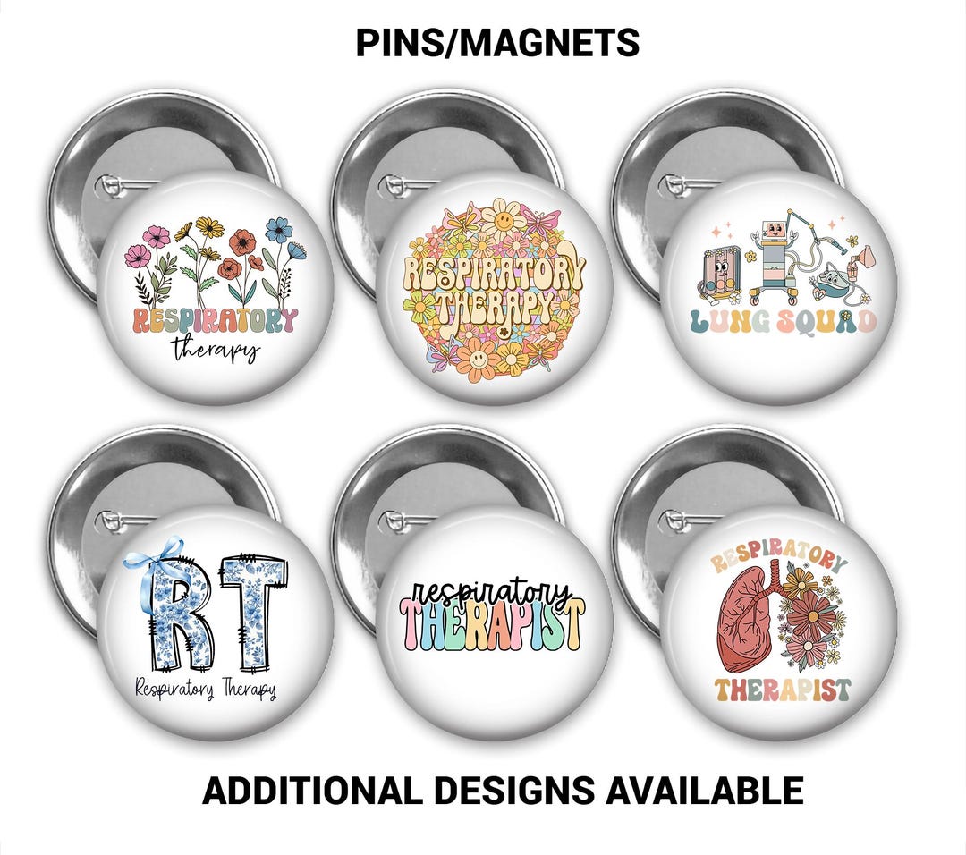 Respiratory Therapy/therapist Button Pin or Magnet, Medical Pins, Gift ...
