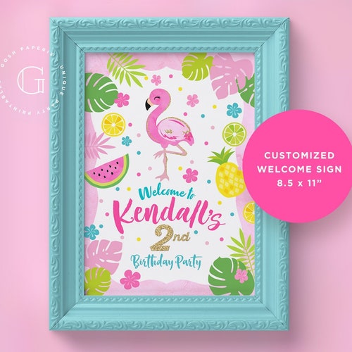 Flamingo Welcome Sign. Flamingo Birthday Party. Flamingo First - Etsy