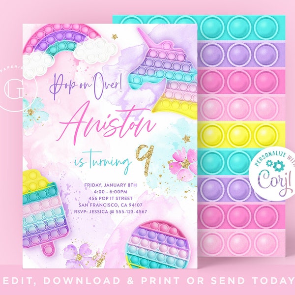 Popit Invitation - Etsy