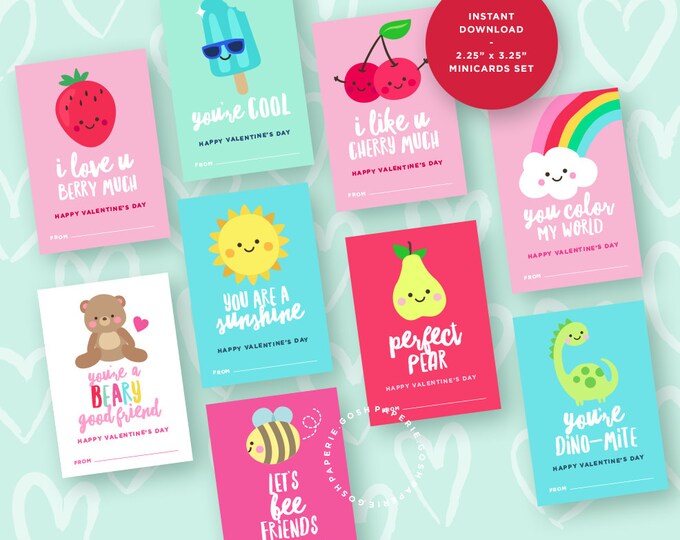 Valentine Cards for Kids. Valentines Day Cards. Kids Valentine - Etsy