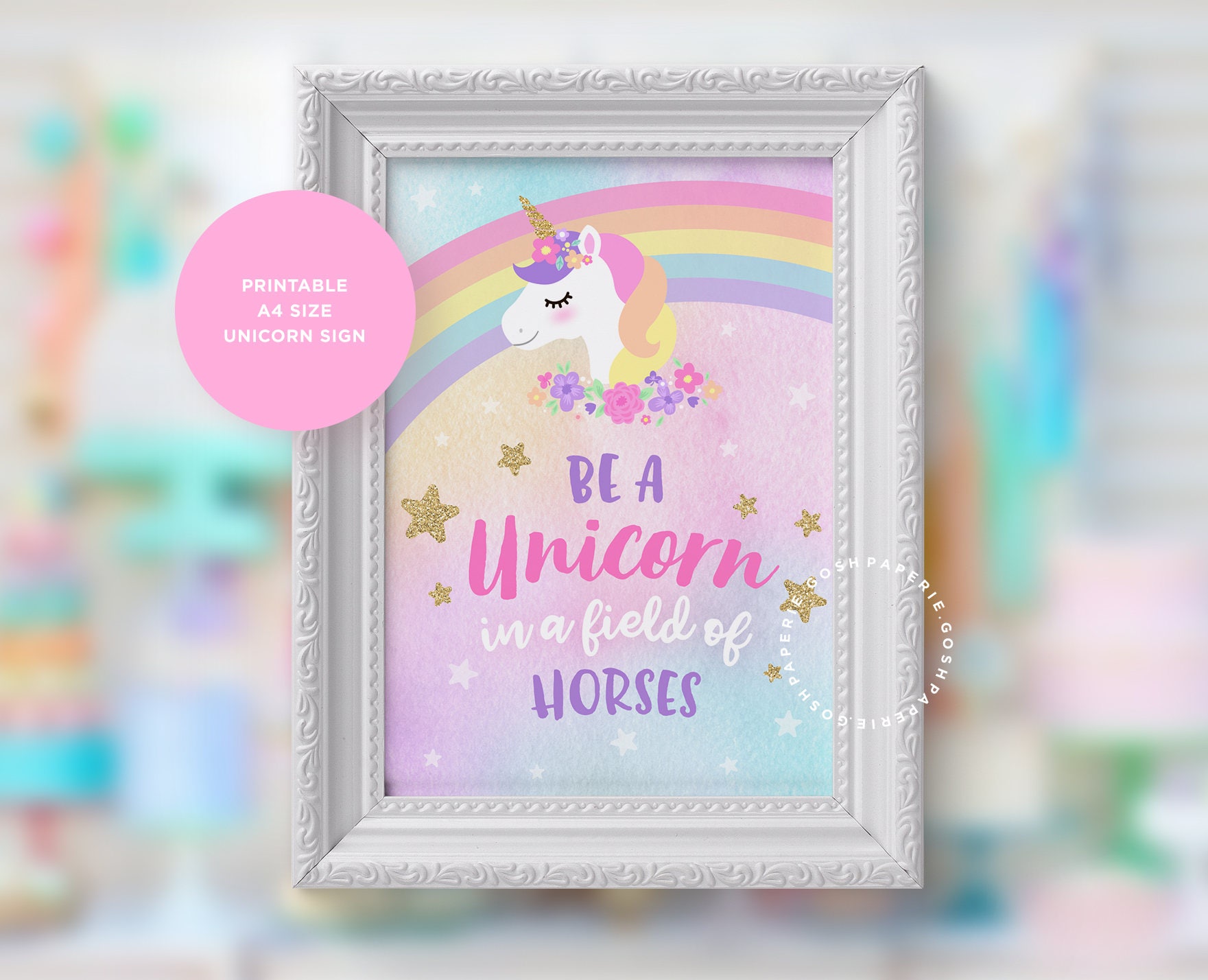 Unicorn Sign, Unicorn Welcome Sign, Unicorn Wall Art, Unicorn Party ...