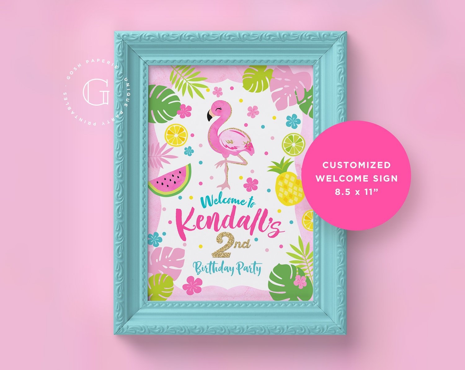 Flamingo Welcome Sign. Flamingo Birthday Party. Flamingo First | Etsy